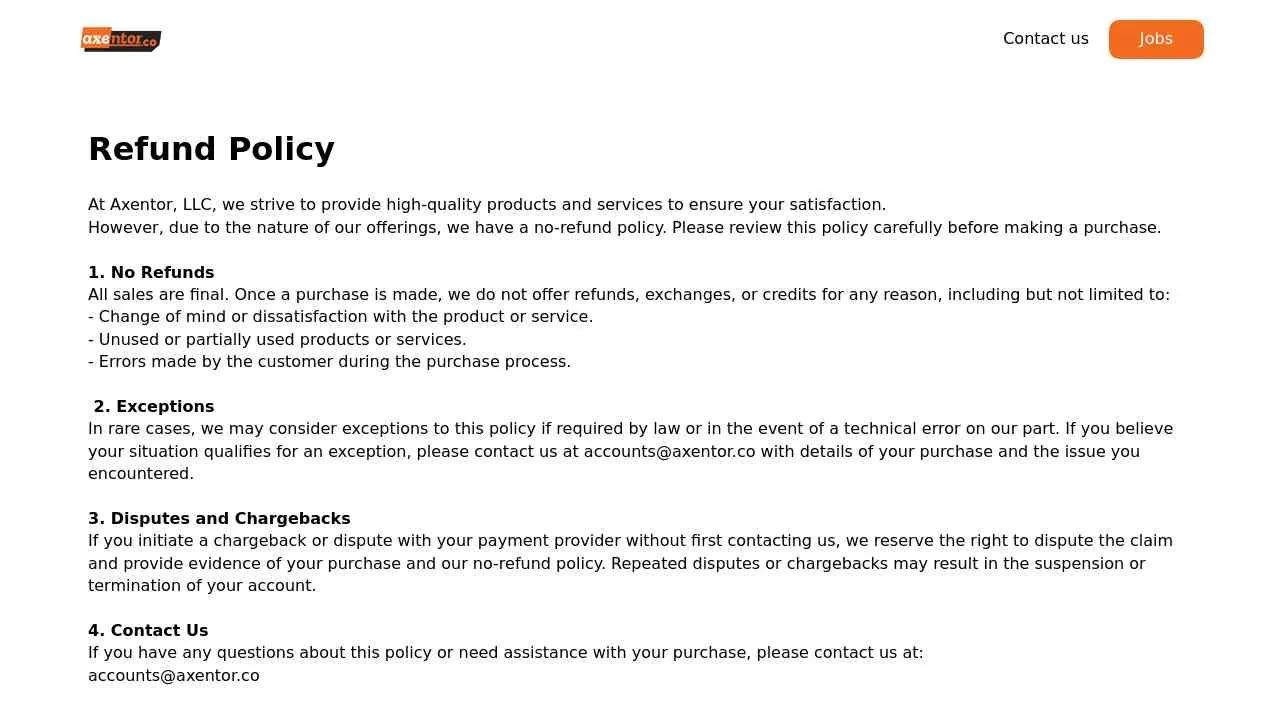 Refund Policy